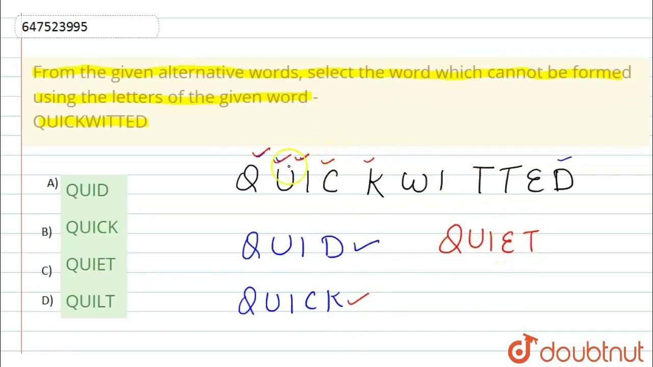 From The Given Alternative Words Select The Word Which Cannot Be from-the-given-alternative-words-select-the-word-which-cannot-be