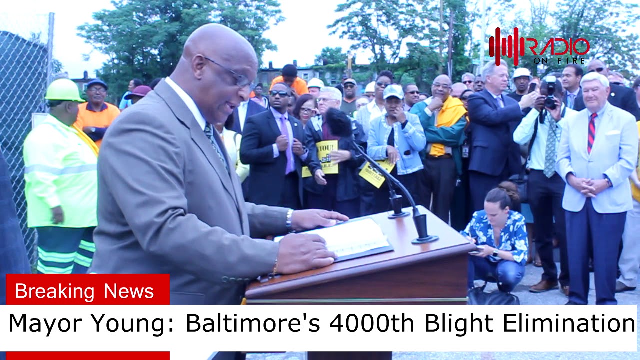 Mayor Jack Young Celebrates Baltimore 4000th Blight Demo - YouTube