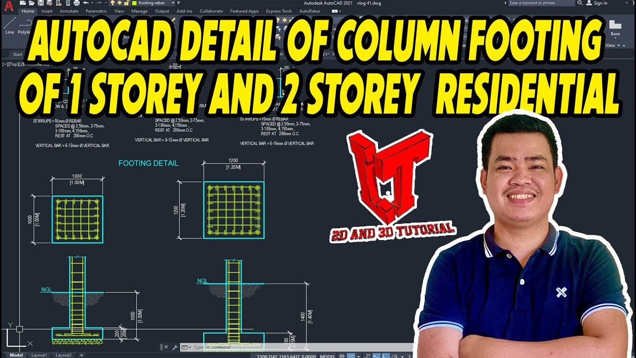 COLUMN FOOTING DETAIL OF 1 STOREY AND 2 STOREY RESIDENTIAL - YouTube