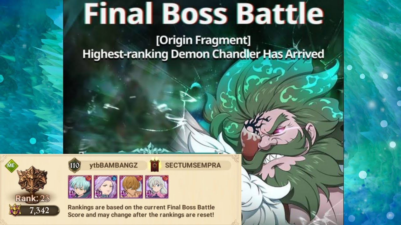 FINAL BOSS CHALLENGER CHANDLER 7,3K+ ARCHANGEL SUPREME | 7DS GRANDCROSS ...