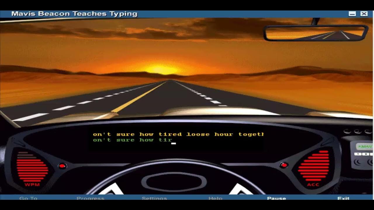 Mavis Beacon Teaches Typing 12 (Road Race) - YouTube