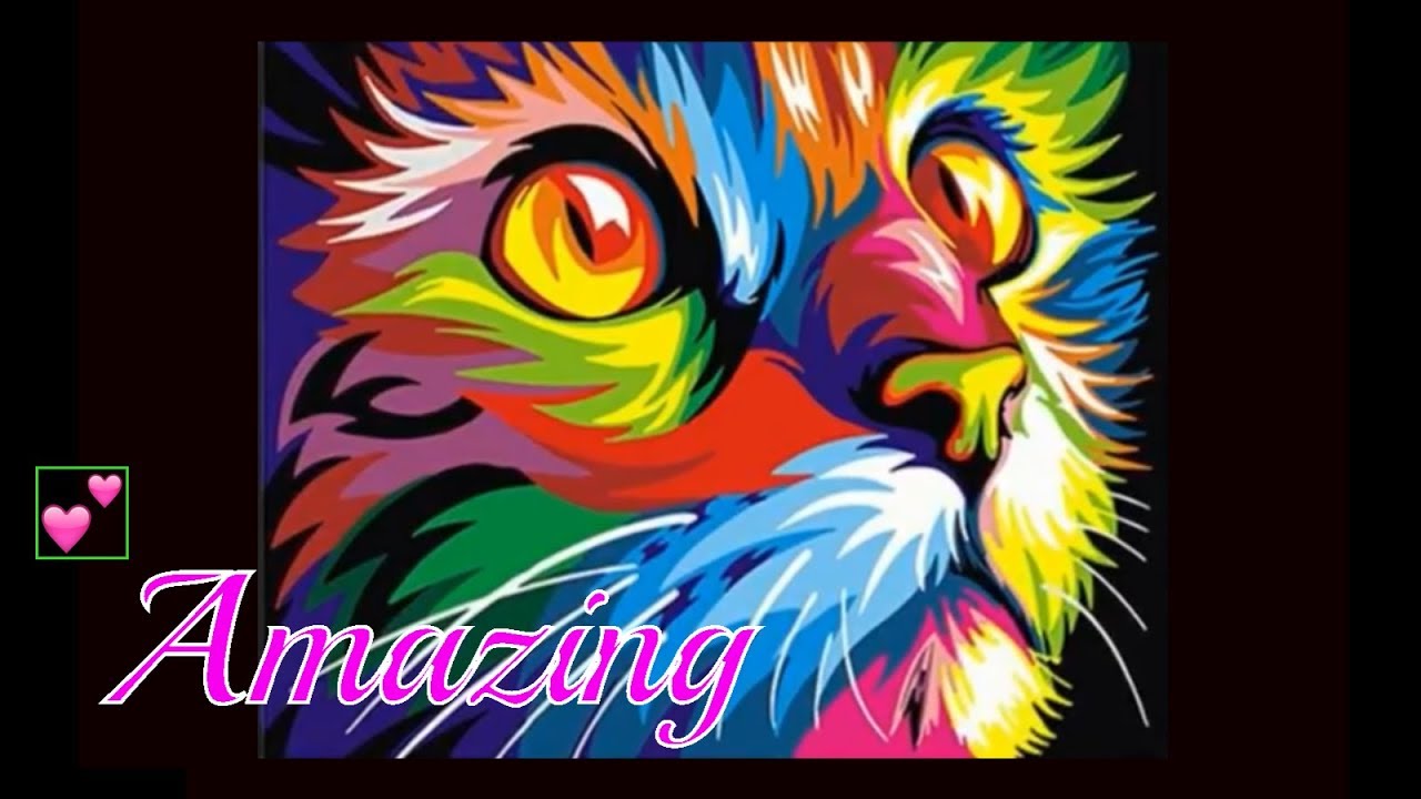 ️ Paint By Numbers Kits - Psychedelic Cat Painting - YouTube