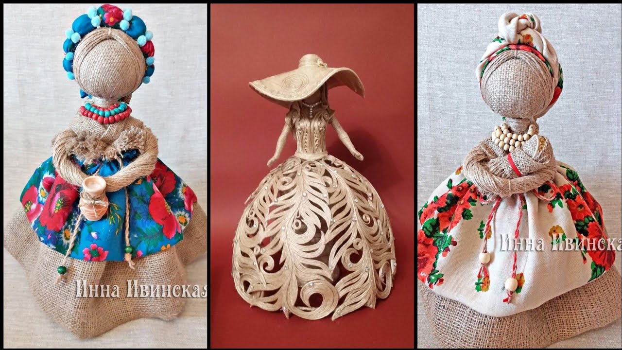 Amazing & beautiful jute craft doll || how to decorate doll from jute ...