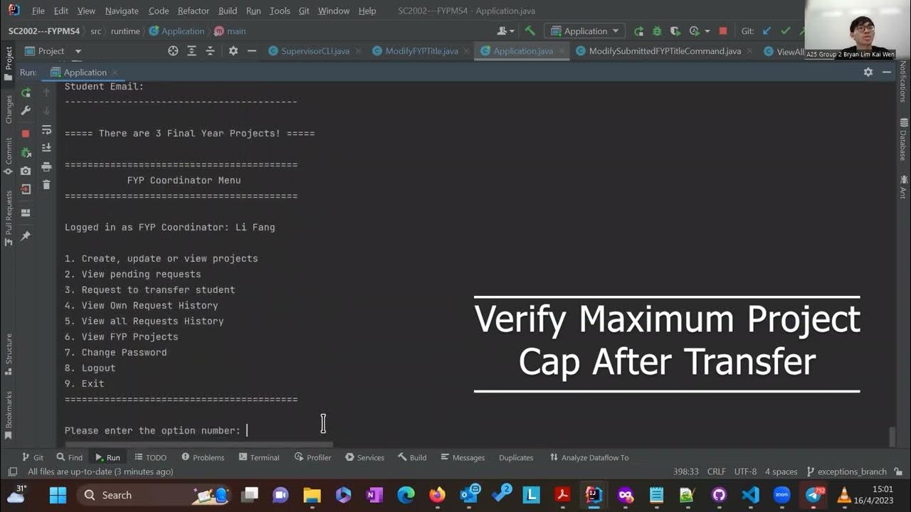 SC2002 NTU - Object Oriented Design Principles Tutorial A25 Group 2 final video - YouTube