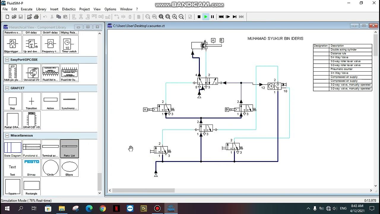 FLUIDSIM PNEUMATIC COUNTER SIMULATION - YouTube