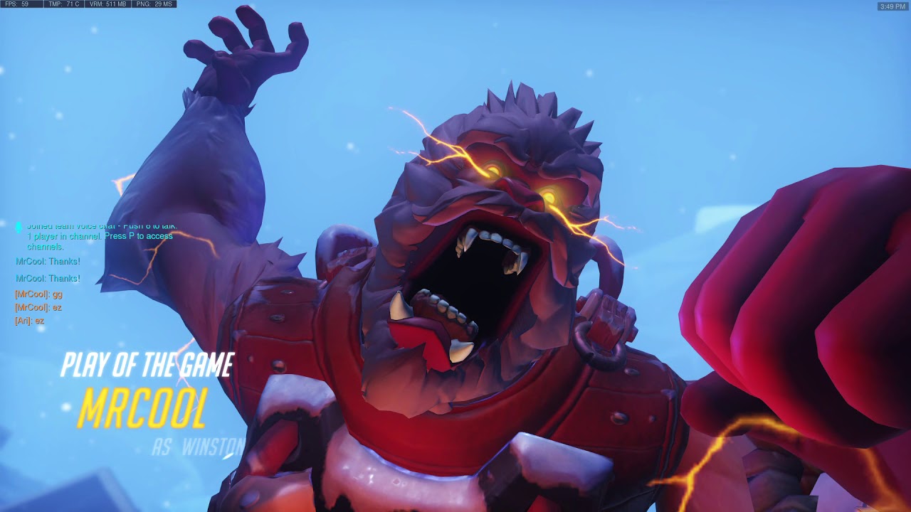 Overwatch - Yeti Hunt Winston Triple Kill - YouTube
