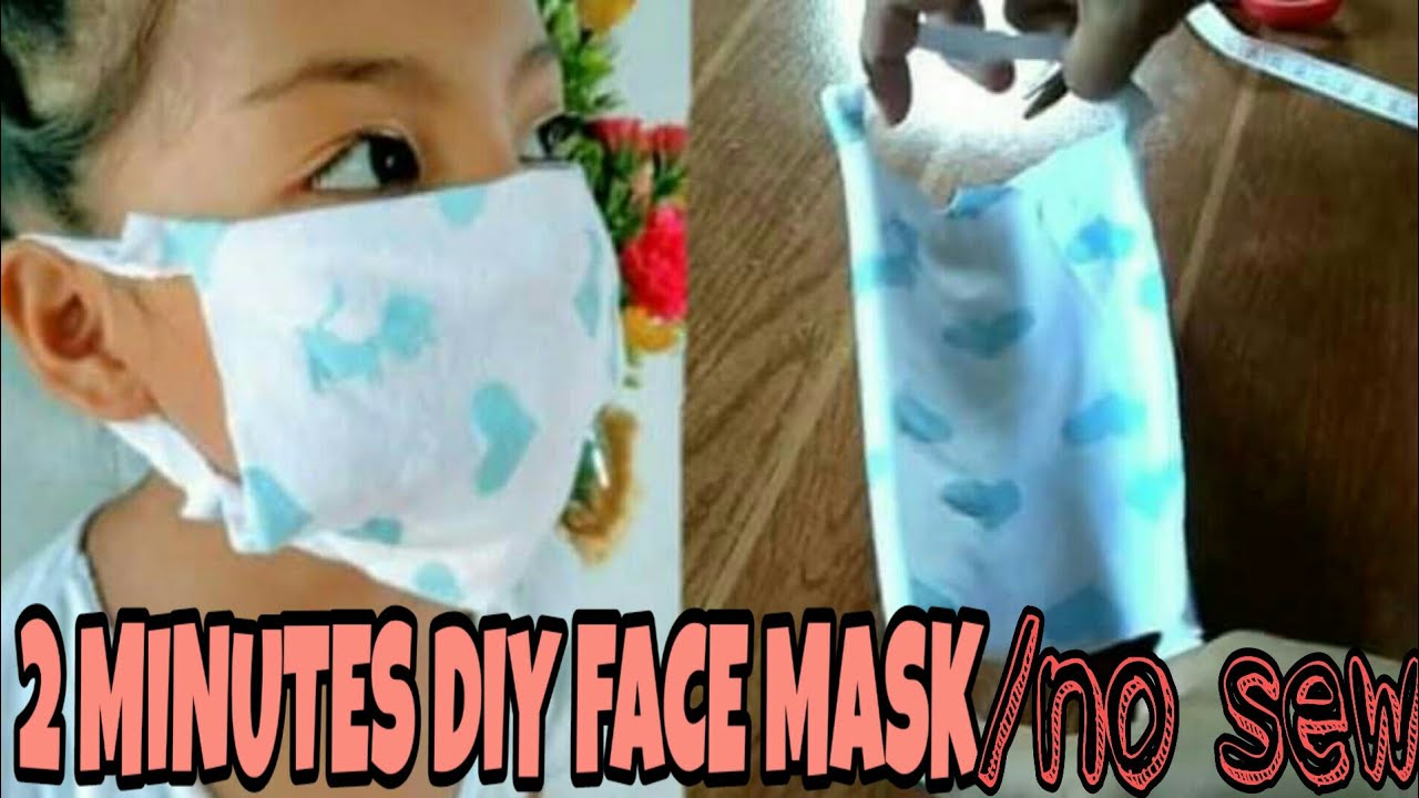 NO SEWING DIY FACE MASK/2 MINUTES DIY MASK AT HOME/KIDS/ADULT - YouTube