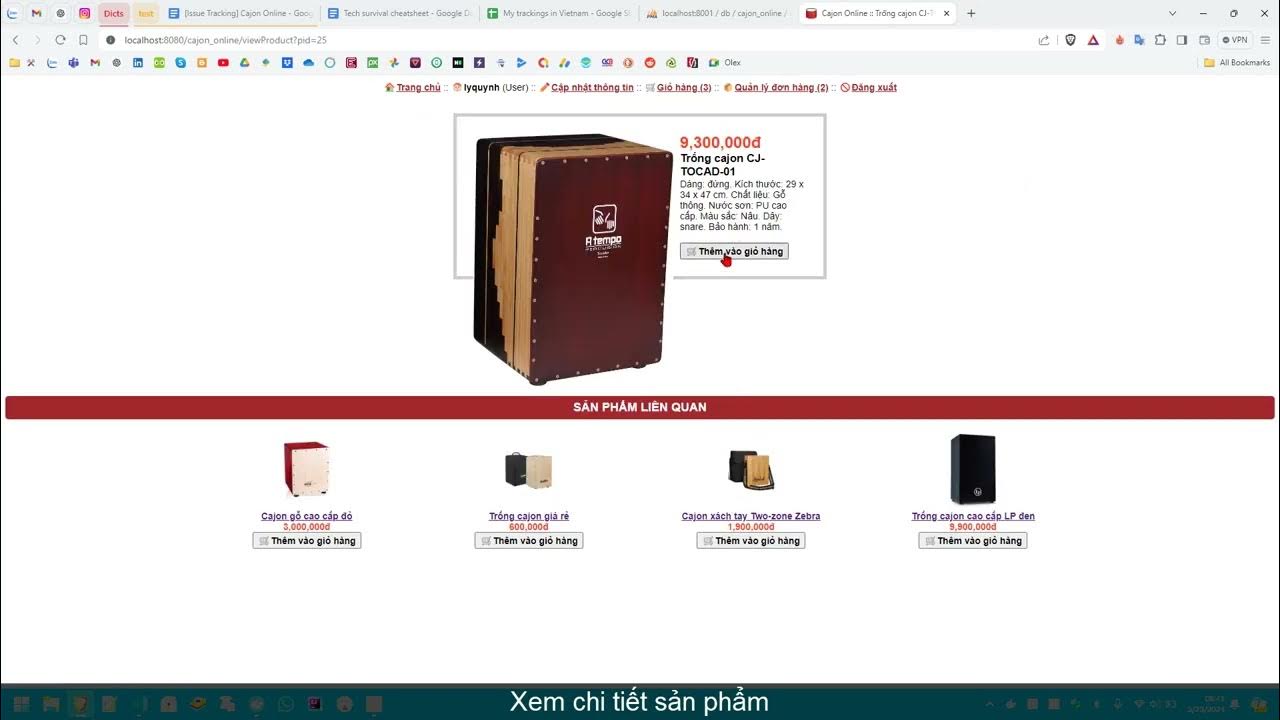 Web bán trống Cajon (Java Spring MVC, MySQL, Docker) - Đồ án Đại học chuyên ngành CNTT - YouTube