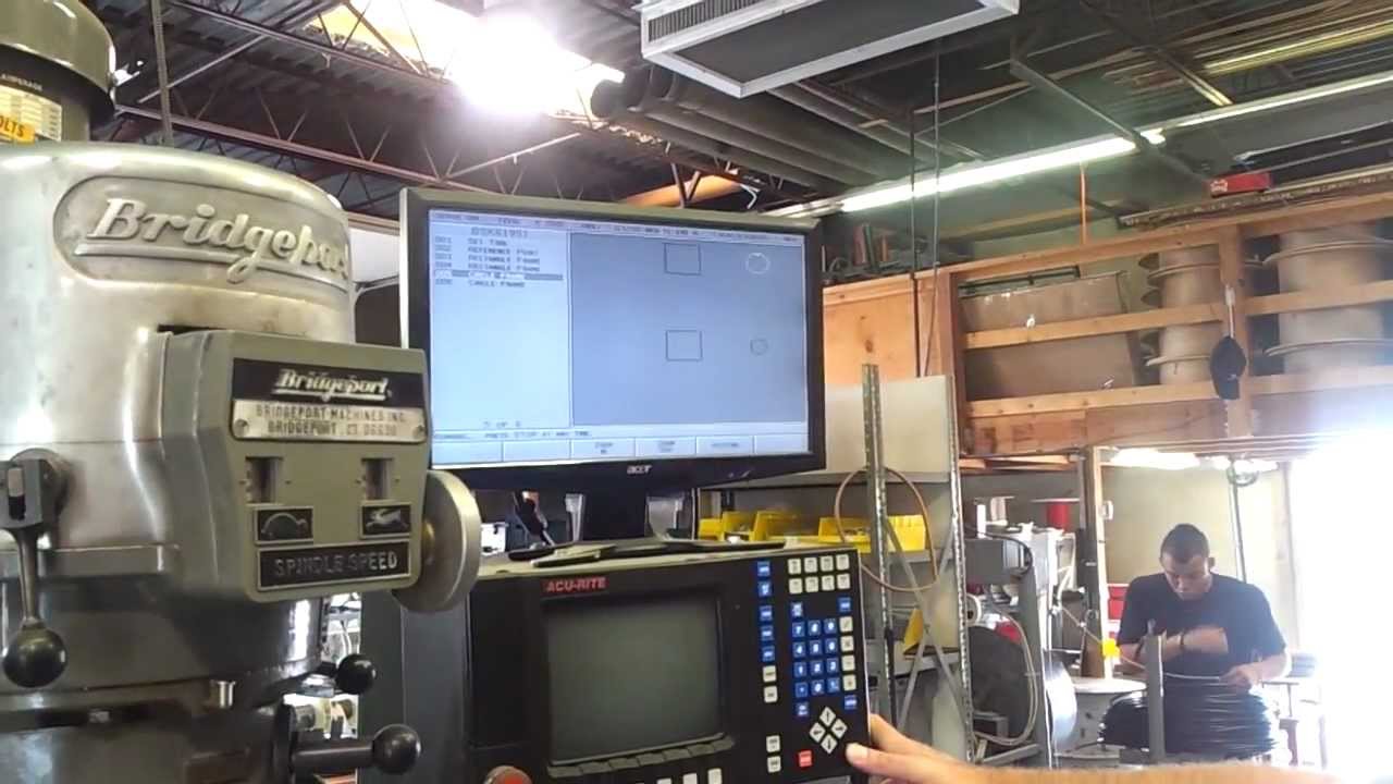 Bridgeport with Acu-rite MILLPWR - YouTube