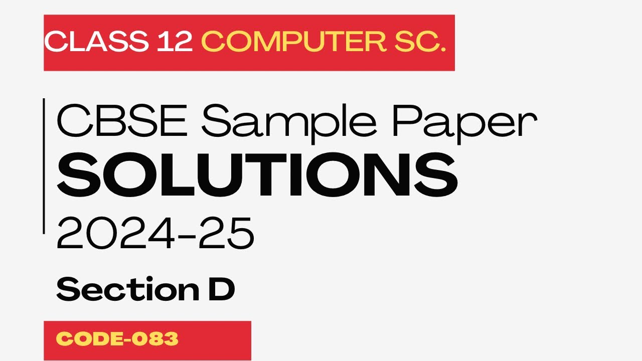 CBSE Class 12 Computer Science Sample Question 2024-2025 | CS Sample ...