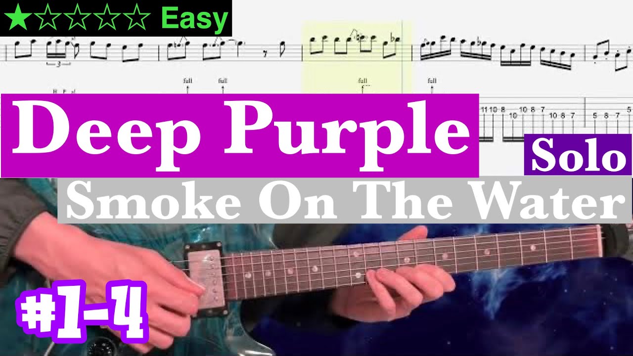 Deep Purple - Smoke On The Water solo #4【Bpm=66~76 + TAB】 - YouTube