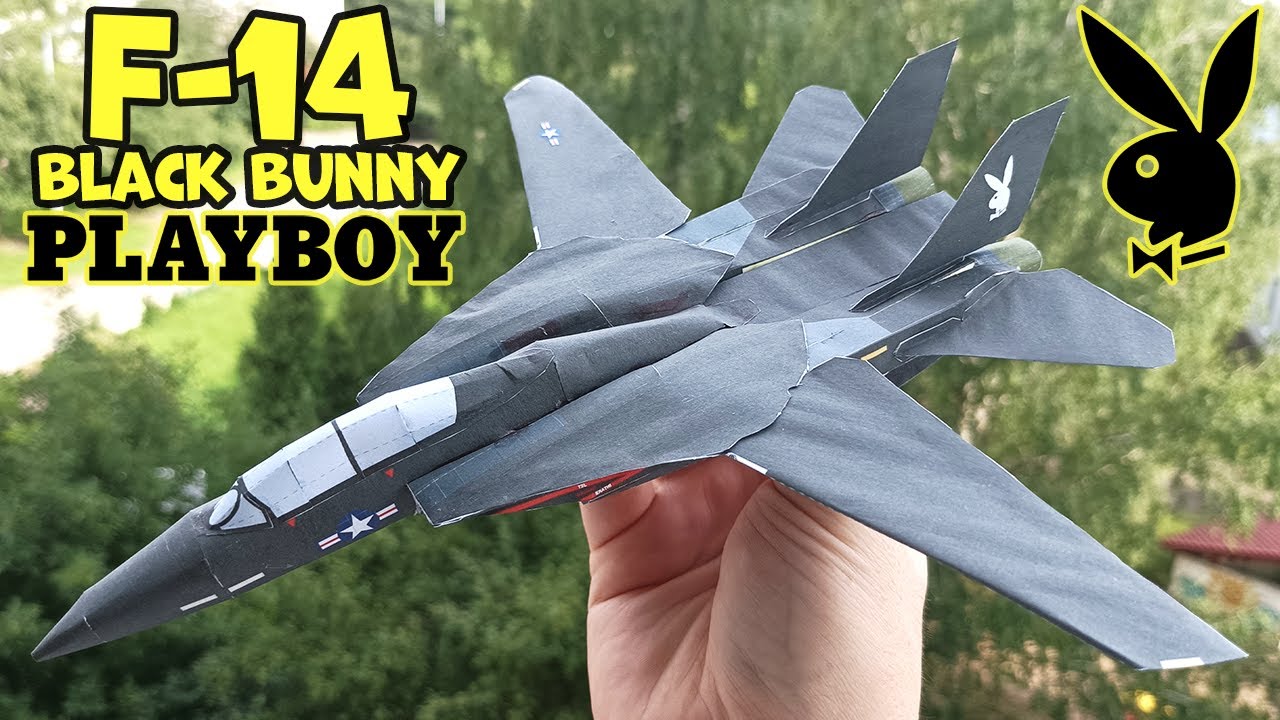 F-14 Black Bunny (playboy) Paper Model | How to Make a Paper Airplane ...