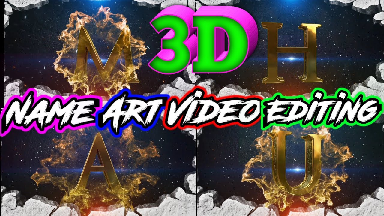 3d name art video editing - YouTube