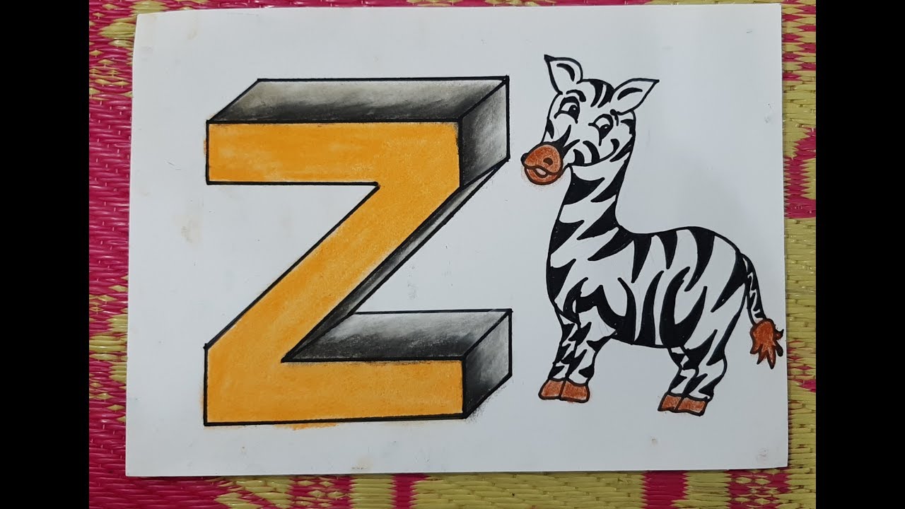 How to draw Z in 3d #draw z #draw zebra - YouTube