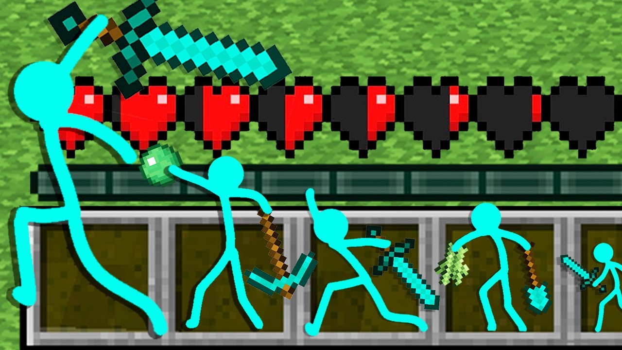 Stickman vs Minecraft EVOLUTION STICKMAN SIZE / Animation vs Minecraft ...