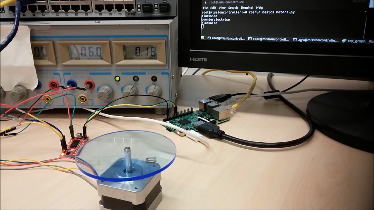 How to control a stepper motor via ROS on a RPI 3 - YouTube