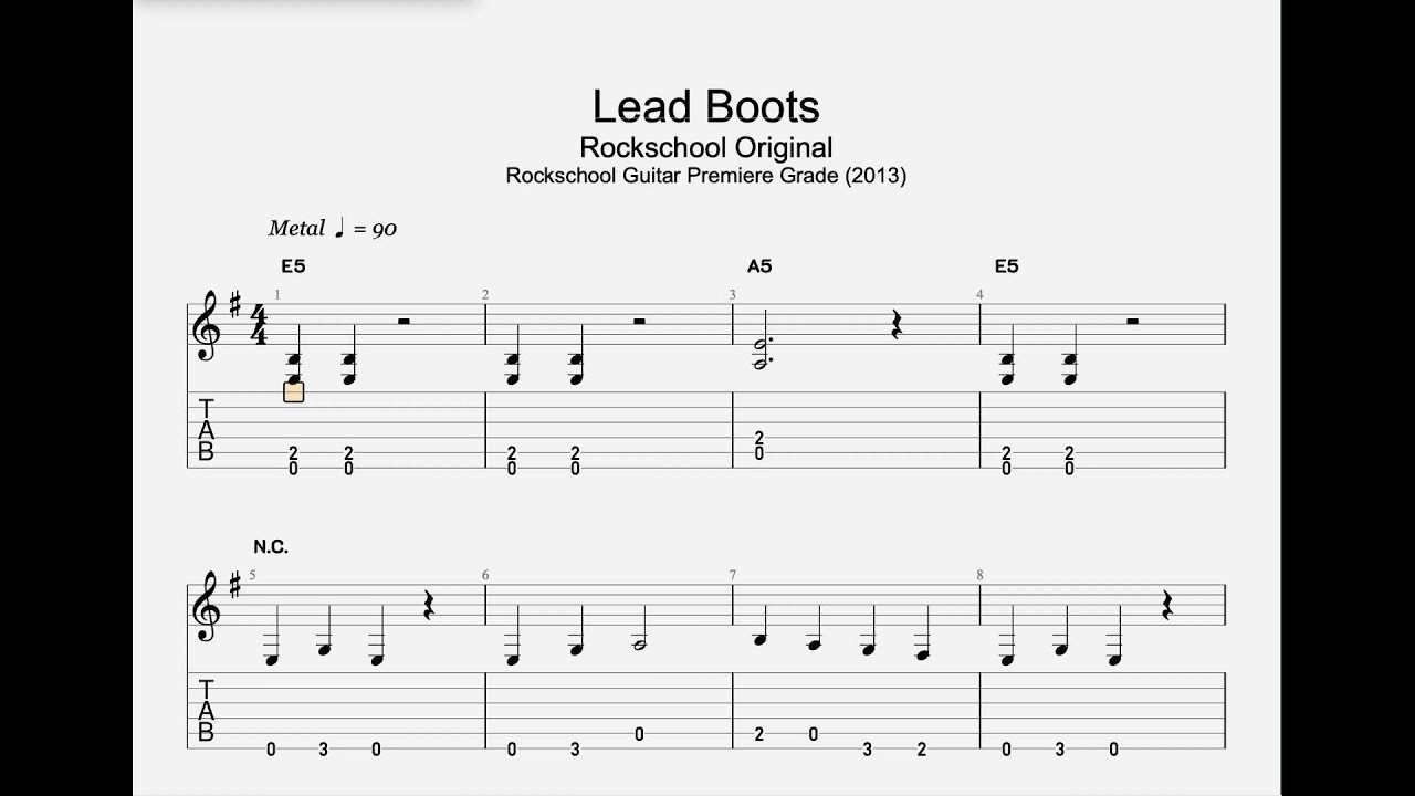 Lead Boots, Rockschool Guitar Premiere Grade - YouTube