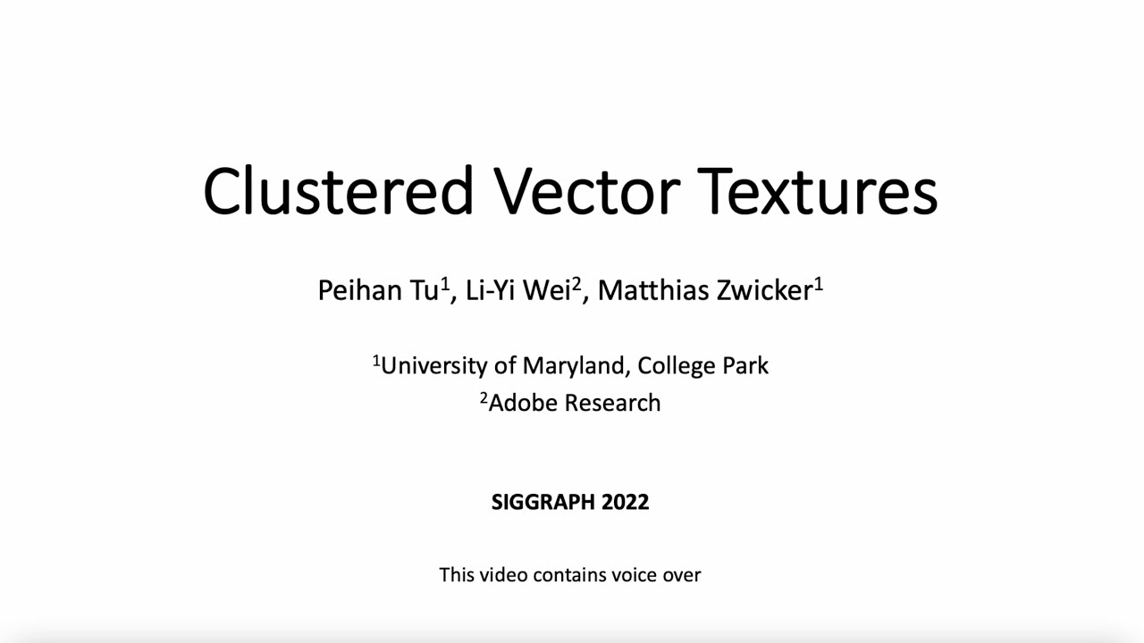 Clustered Vector Textures - Fast Forward (SIGGRAPH 2022) - YouTube