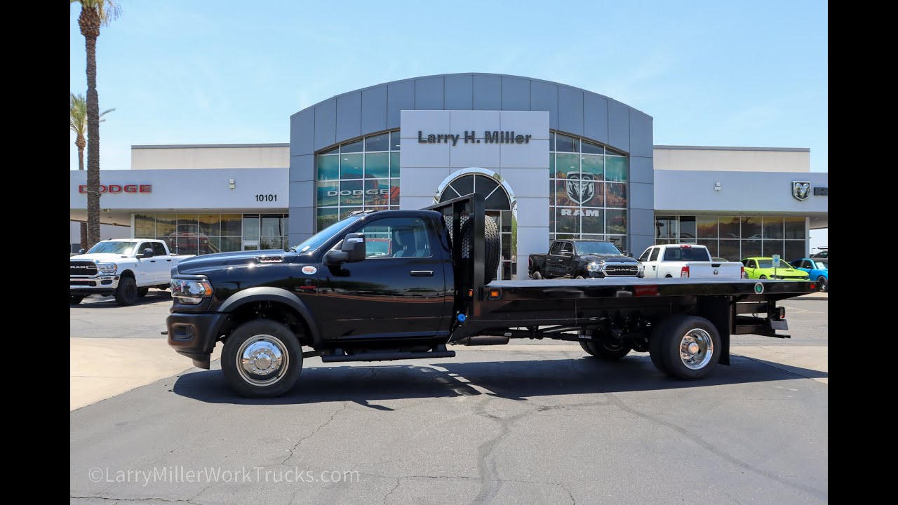 ADRB240524 RND 5500 Reg Cab 4x4 Diesel, 16' Knapheide Flatbed + Hitch ...