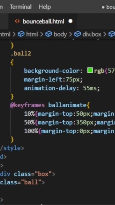 Bouncing Balls In Html Html And Css Htmlcssjavascripttutorial Css3