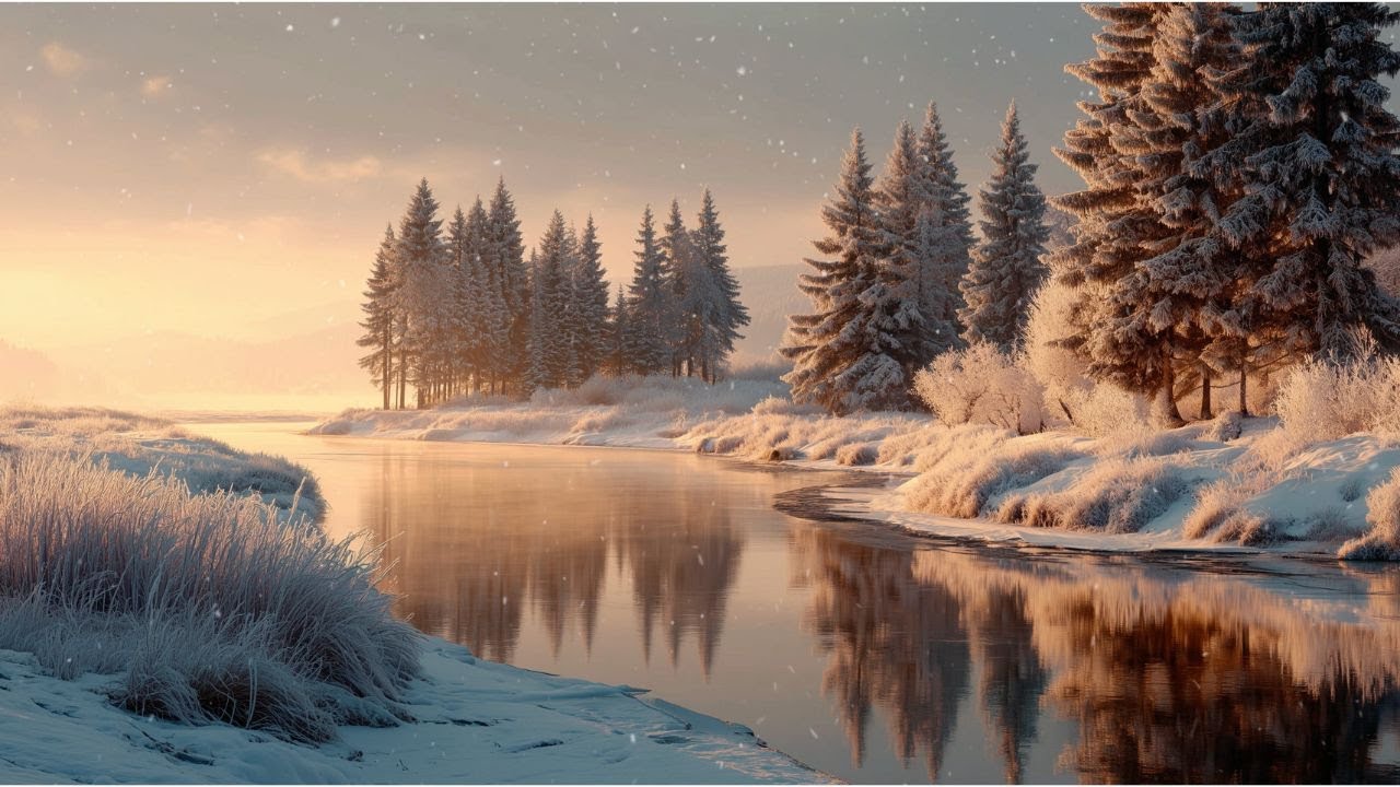 Quiet Winter River ️ Peaceful Ambient Music for Relax, Focus & Sleep ...