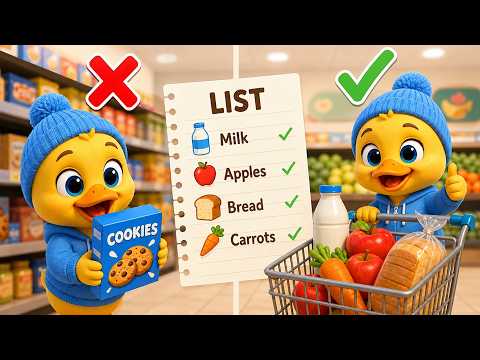 🛒 Mim Mim Duck: Follow the Shopping List! | 30 Min of Stories & Lessons For Kids