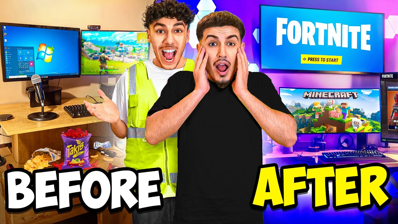 Transforming My Brothers Dirty Room Into His Dream Gaming Setup! - YouTube