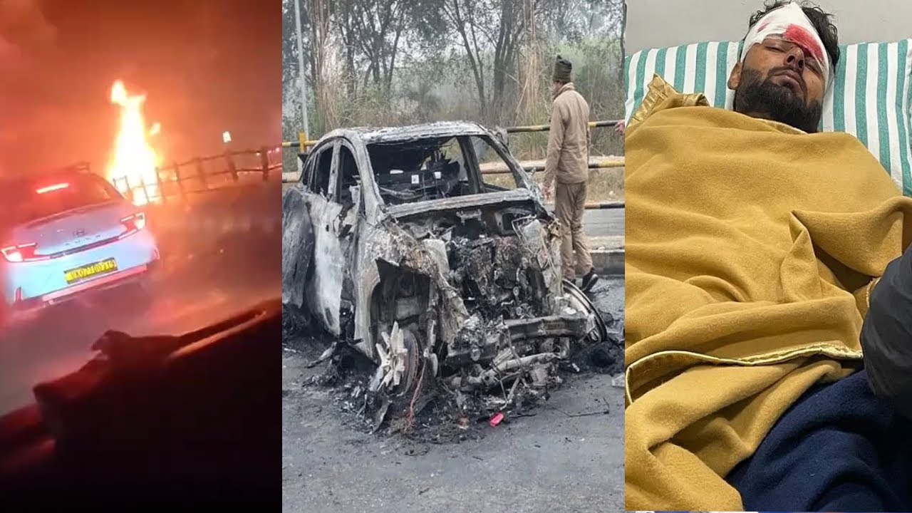Rishabh Pant Car Accident Video | Pant's car gets fire | Breaking News ...