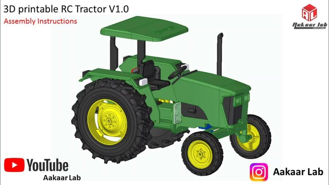 Build guide for 3d printable RC tractor #thingiverse #arduino #india #rc #vehicles #assembly # ...