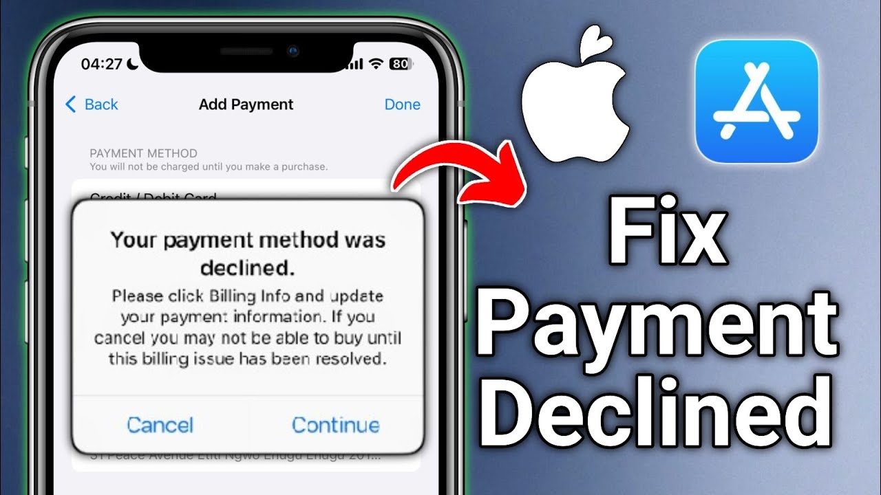 How to fix? Your payment method was declined | How to fix iPhone payment method declined - YouTube
