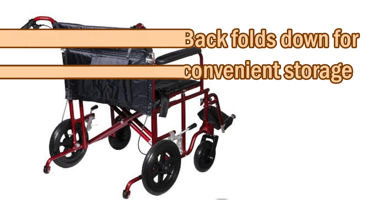 BARIATRIC 22-INCH ALUMINUM TRANSPORT CHAIR FROM DRIVE MEDICAL at ...