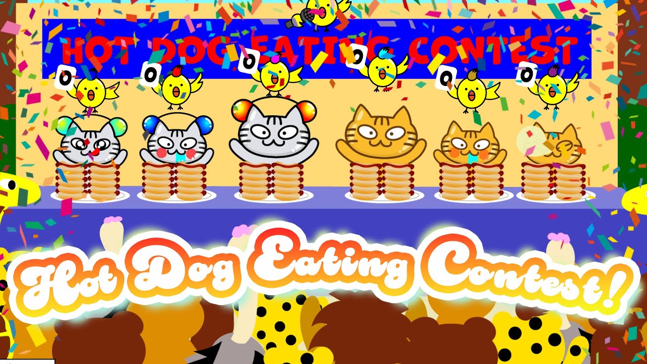 The Hot dog eating contest for cats! | Daily life of cat sabaunty 19 ...