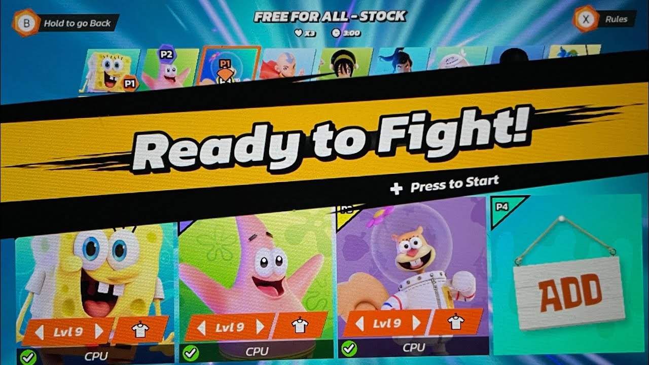 SpongeBob vs. Patrick vs. Sandy Nickelodeon All-Star Brawl - YouTube