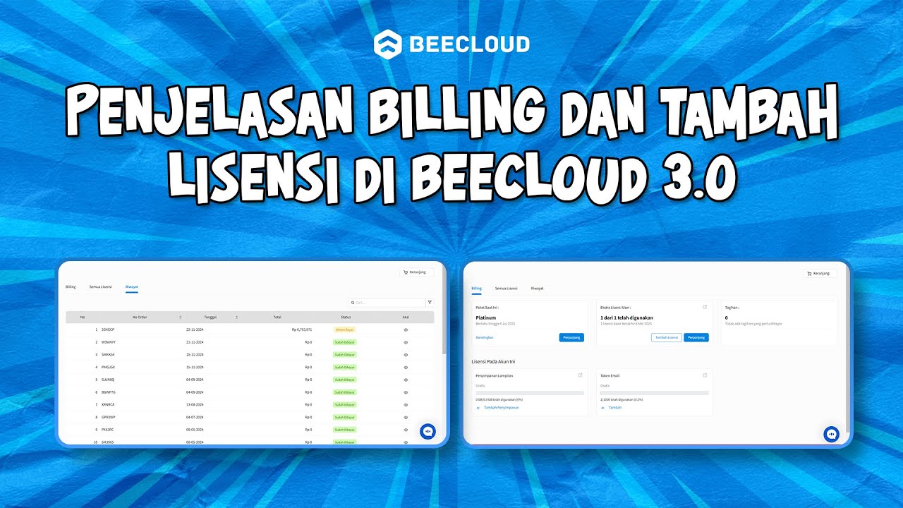 Penjelasan Billing dan Tambah Lisensi DI Beecloud 3.0 - YouTube