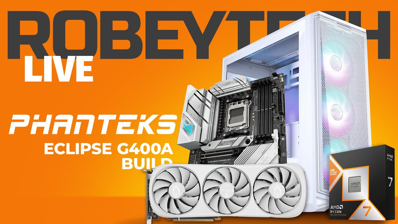 Live All White $2600 Gaming PC Build in the Phanteks Eclipse G400a (9800x3d / 4080 Super) - YouTube