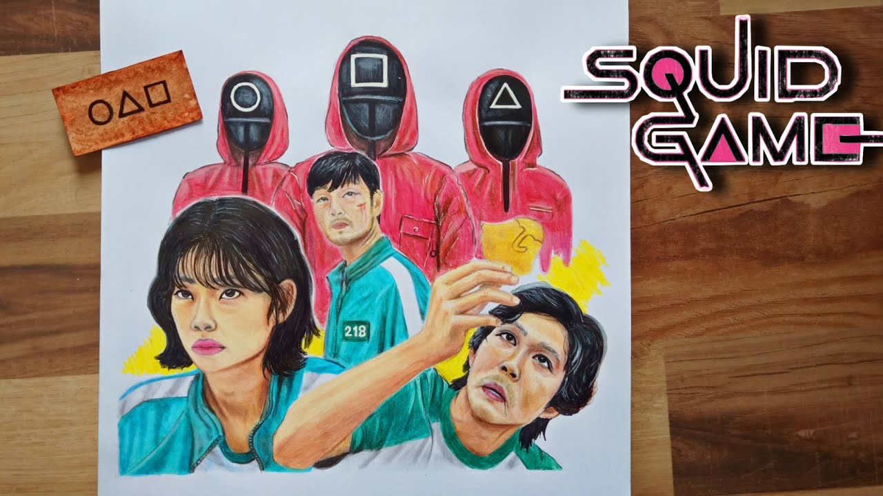 SQUID GAME Drawing | | Netflix | | Squid Game web series | | Sk Art ...