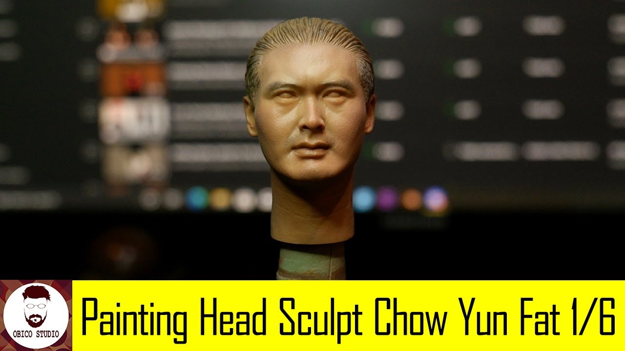 Painting Head Sculpt Chow Yun Fat - God of Gamblers 1/6 Scale - YouTube