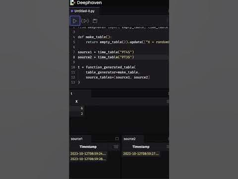 Deephaven's function-generated tables #python #deephaven - YouTube