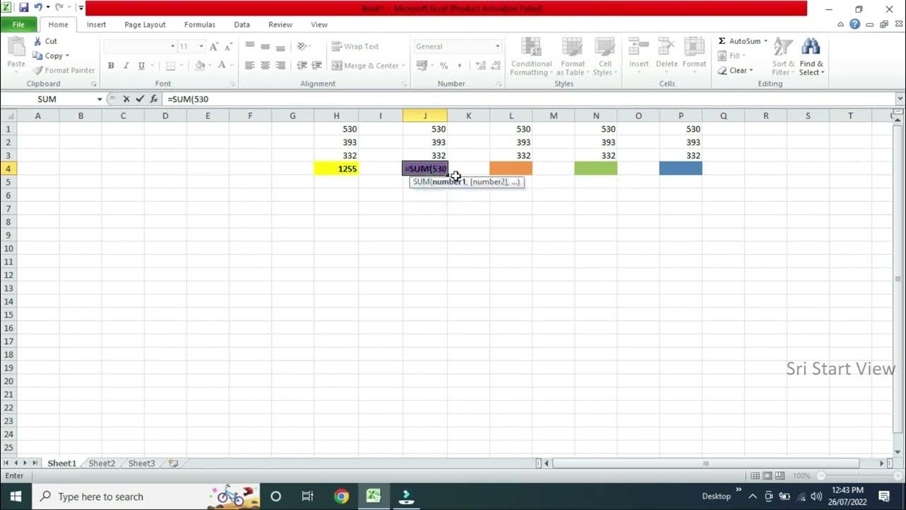 MS Excel SUM Formula Working (SUM Formula Function) - YouTube