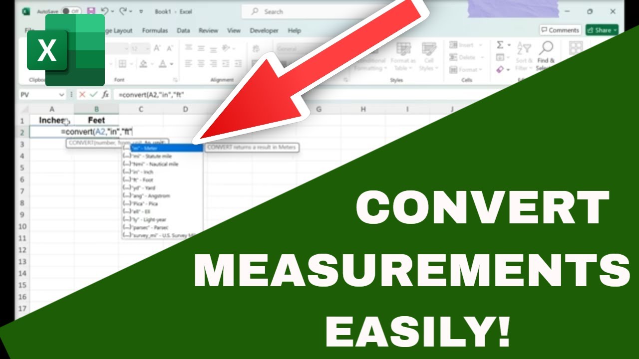 How to Automatically CONVERT MEASUREMENTS in Excel (Easy Convert ...