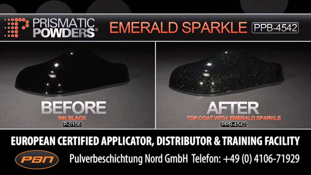 Emerald Sparkle Powder Coat by Prismatic Powders - YouTube
