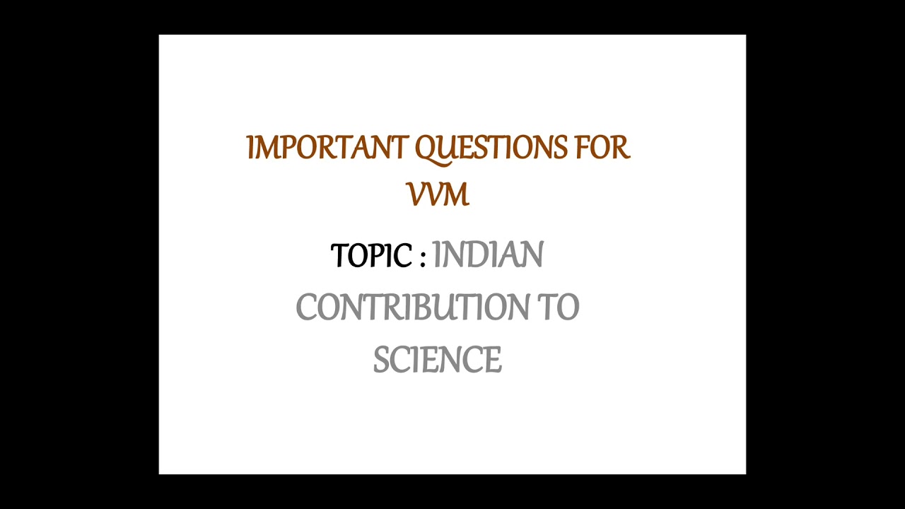 Important Questions for VVM 2020 PART 1 - YouTube
