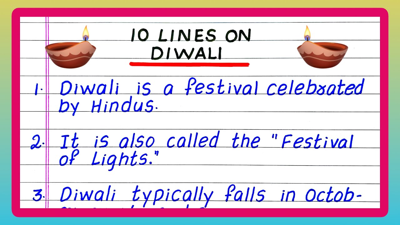 10 Lines on Diwali | 10 Lines on Deepavali | Few Lines on Diwali - YouTube