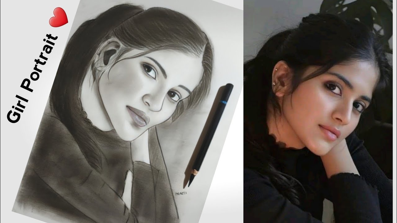 How To Draw Girl Face Portrait || Portrait Drawing For Beginners ||# ...