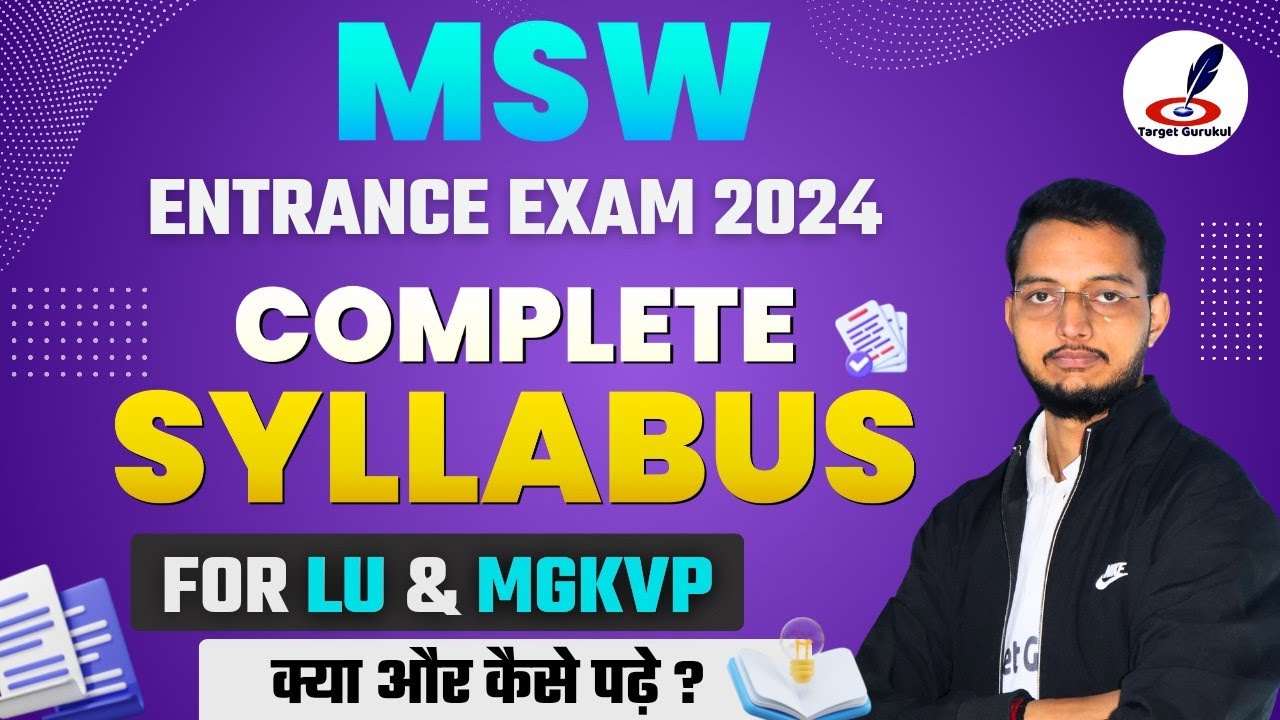 MSW Entrance Exam 2024 Syllabus | MGKVP & Lucknow University MSW ...