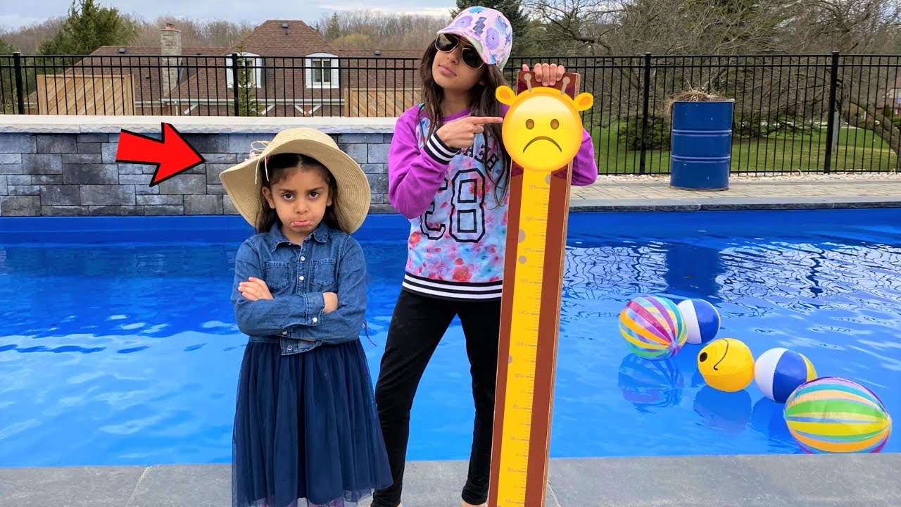 Sally wants to be tall and swim in swimming pool - YouTube