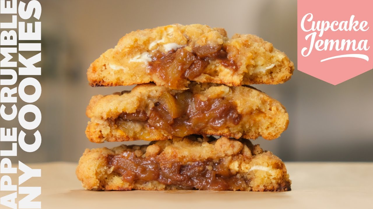 Apple Crumble New York Cookie Recipe & Tutorial | Cupcake Jemma - YouTube