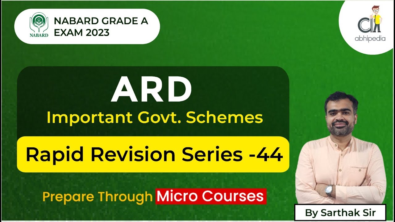 NABARD Grade A Exam 2023 | ARD | Important Govt. Schemes | Session -44 ...
