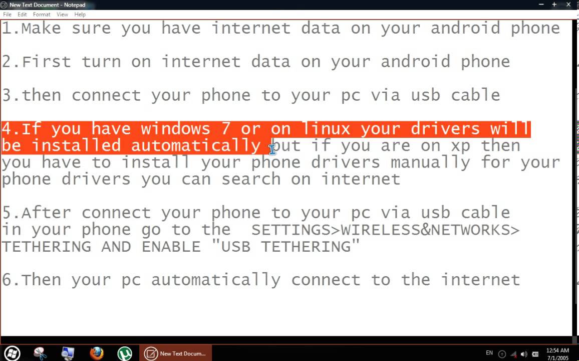 How to use your android phone as a internet modem - YouTube