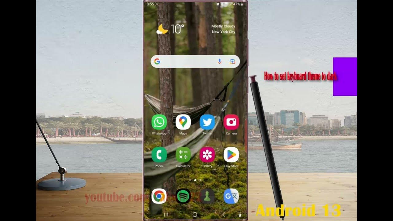 Samsung Galaxy S23 Ultra : How to set keyboard theme to dark - YouTube